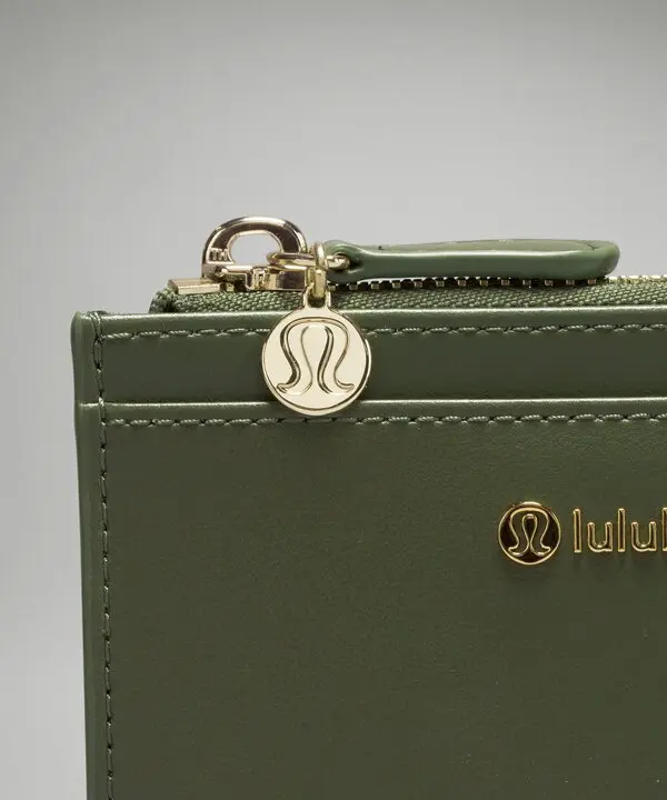 Lululemon Leather Alternative Card Case In Barracks Green/Gold